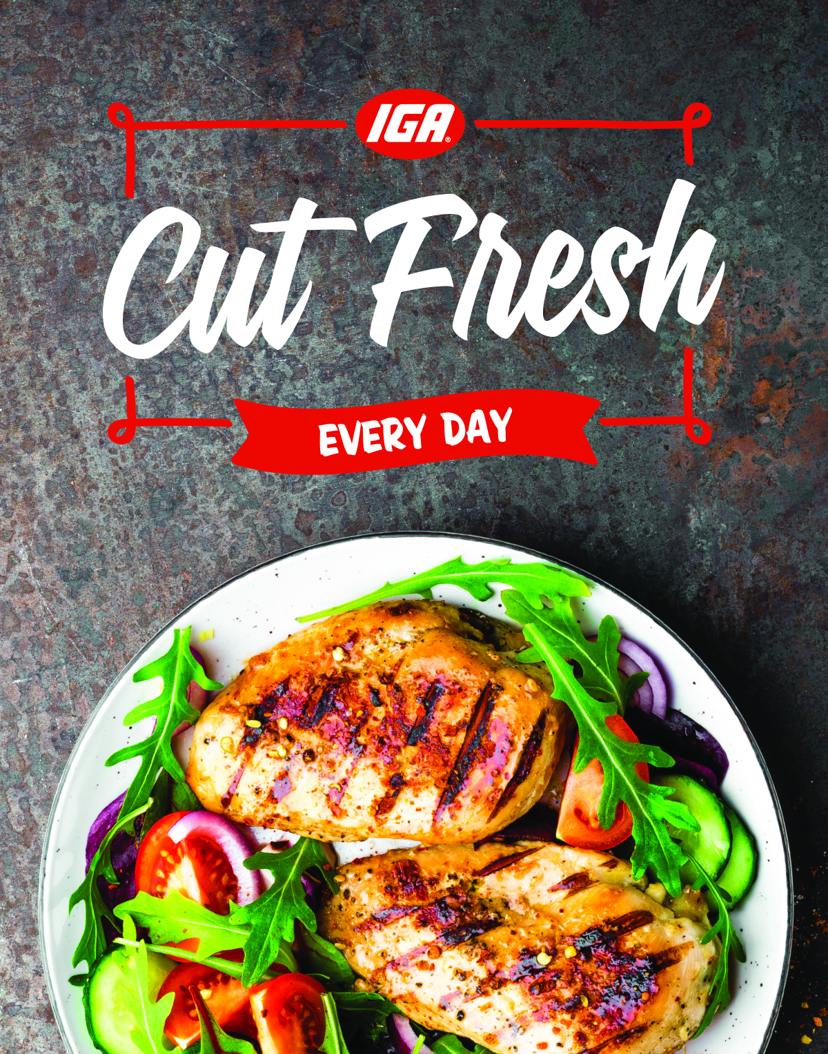 Meat Department: “Fresh Every Day” Hanging Signs – IGA Signs