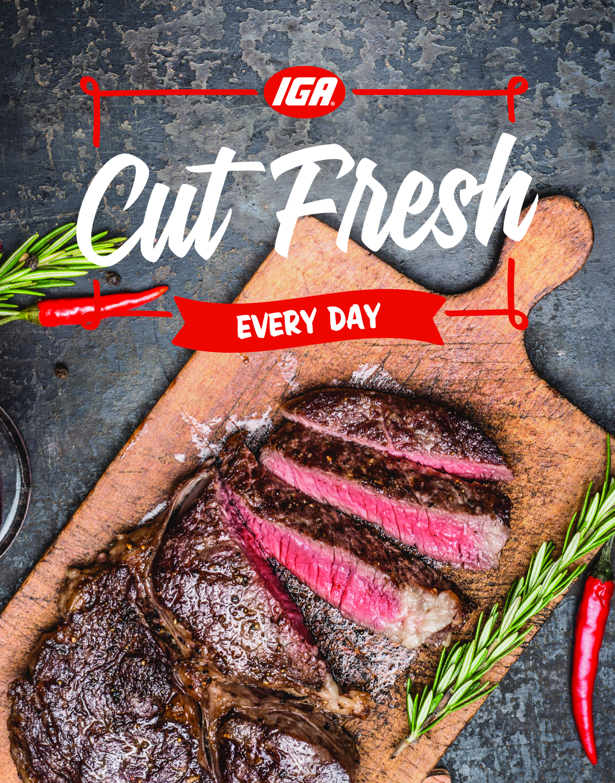 Meat Department: “Fresh Every Day” Hanging Signs – IGA Signs